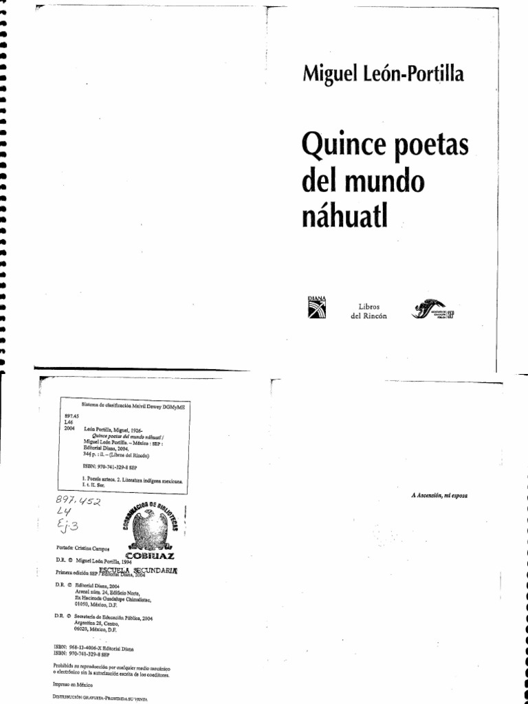 Quince Poetas Del Mundo Nahuatl - Poetas de Mexico PDF | PDF Quince Poetas Del Mundo Nahuatl - Poetas de Mexico PDF | PDF