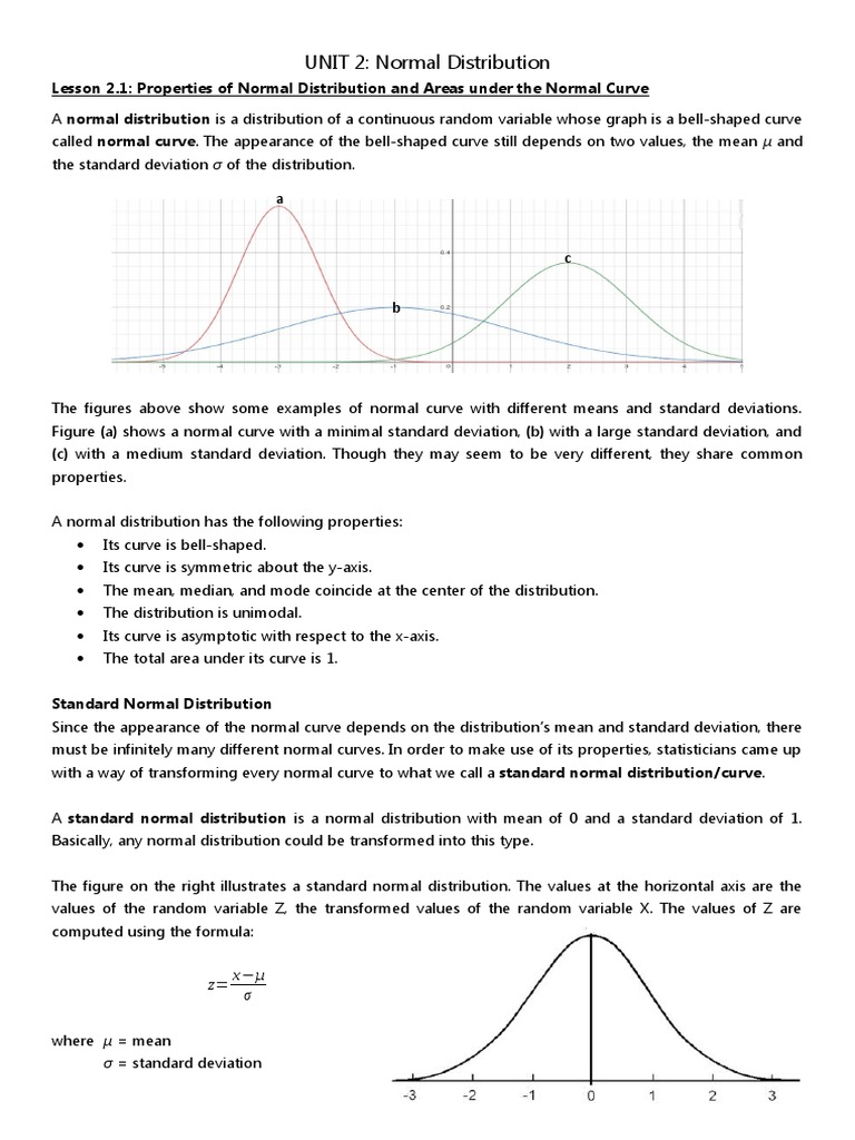 Handout 3 - Normal Distribution | Download Free PDF | Standard Score ...