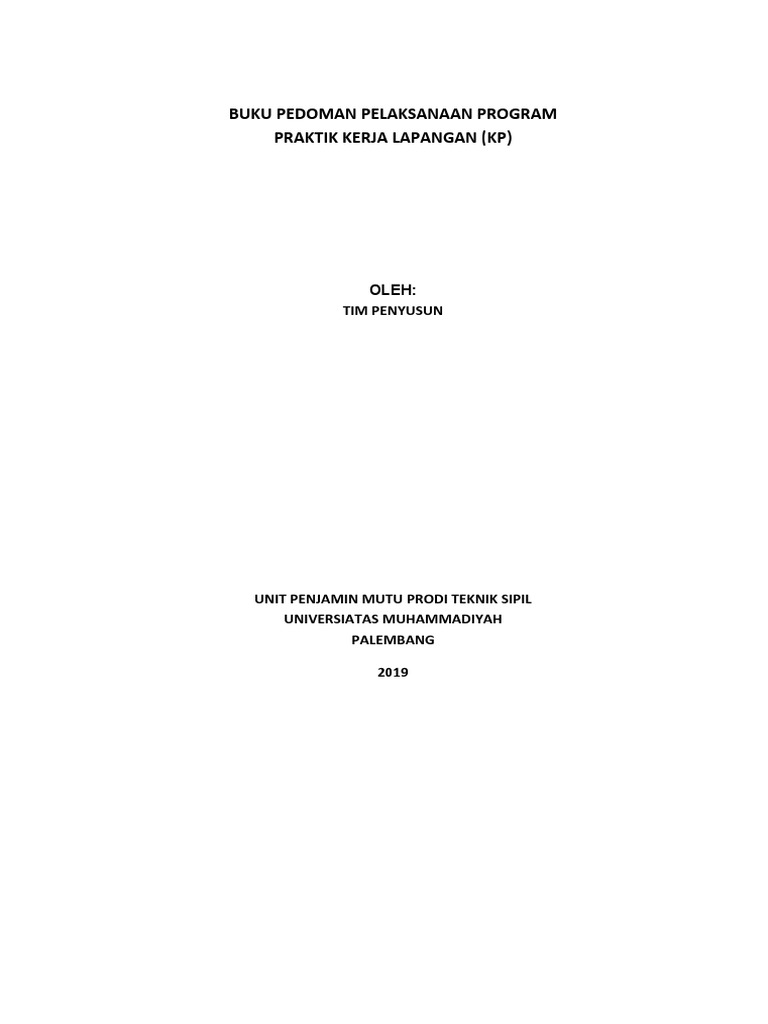 Buku Pedoman Pelaksanaan KP (Perbaikan) | PDF | Karier & Perkembangan | Bisnis