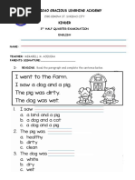 First Quarter Exam Kindergarten | PDF