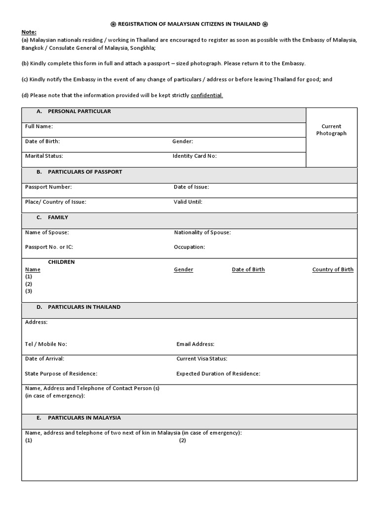 Registration Form For Malaysian PDF | Download Free PDF | Passport ...