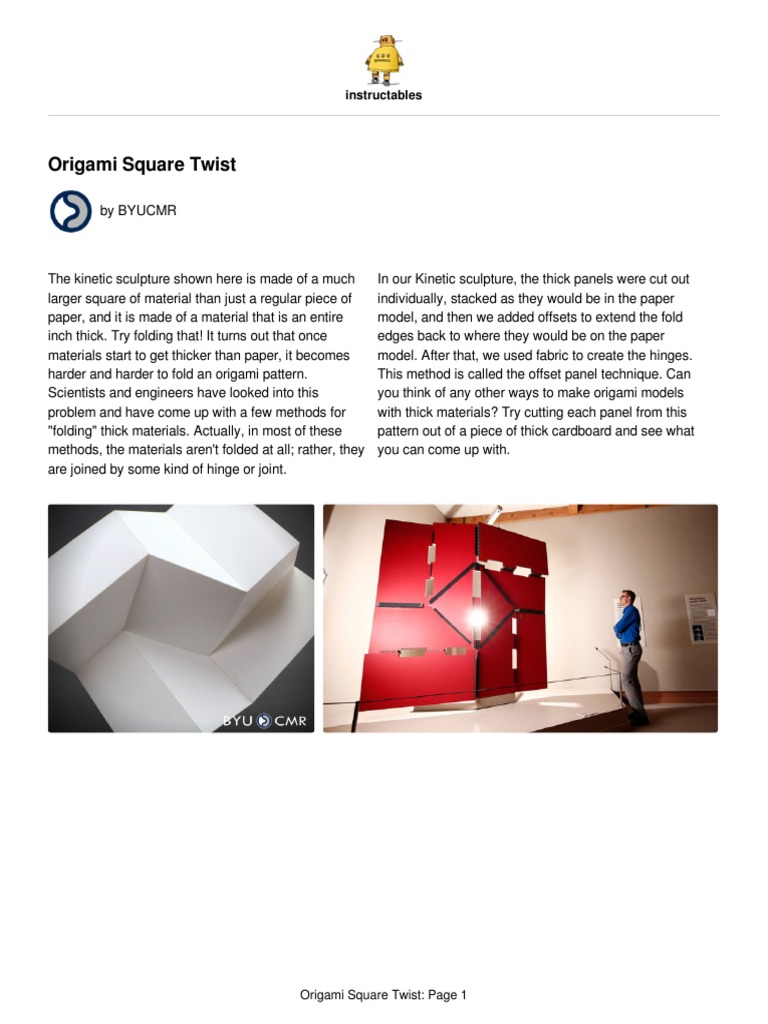 Origami Square Twist | PDF | Origami | Decorative Arts