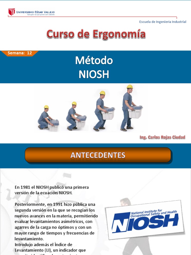 Curso Ded Ergonomia Metodo Niosh-.,. | PDF | Factores humanos y ergonomía | Science