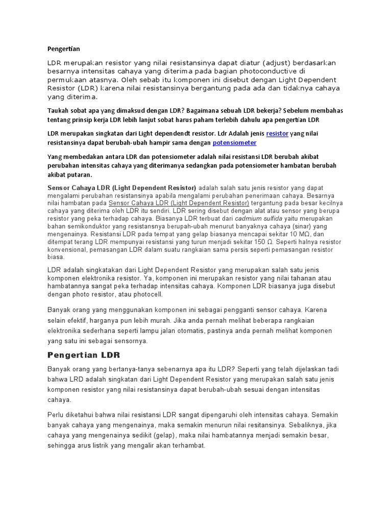 Materi Foto Resistor | PDF