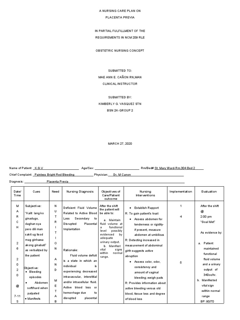 Vasquez NCP OB ROTATION | PDF | Heart | Bleeding