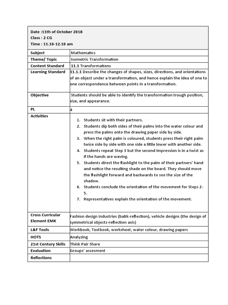 Transformation Lesson Plan | PDF