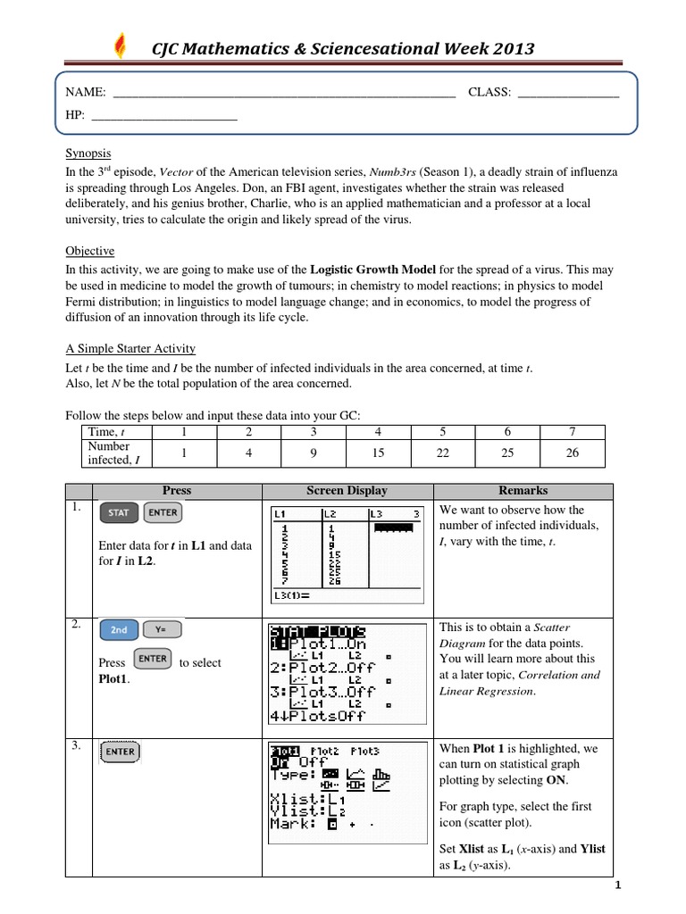 Numb3rs Season1 Ep3 Vector Worksheet - Modelling Solutions PDF | PDF | Logistic Function ...