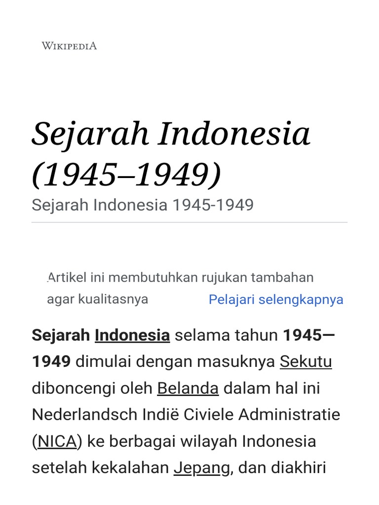 Sejarah Indonesia (1945-1949) - Wikipedia Bahasa Indonesia ...
