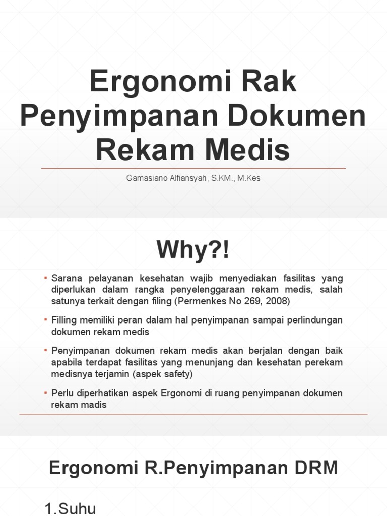 Ergonomi Rak Penyimpanan Dokumen Rekam Medis | PDF