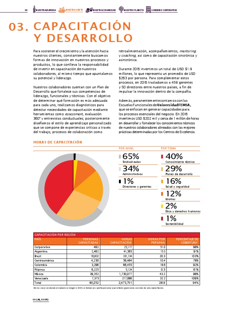 Ejemplo de Programa de Capacitación y Adiestramiento (INFORME GRUPO FEMSA) - Henry - Guillen ...