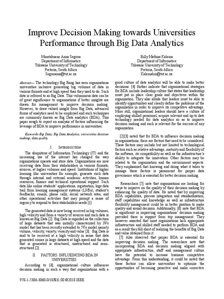 Segooa 2018 | PDF | Analytics | Big Data