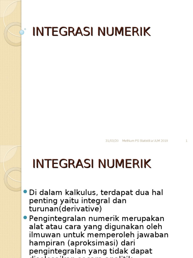 Integrasi Numerik untuk Mahasiswa | PDF