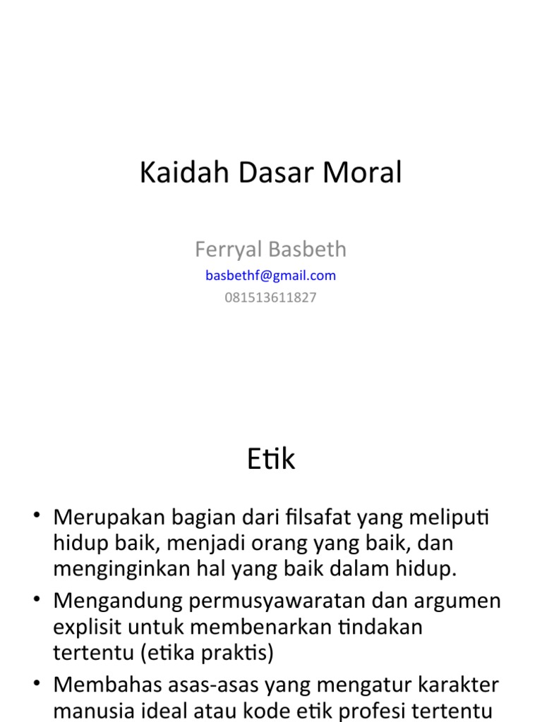 Kaidah Dasar Moral Pdf