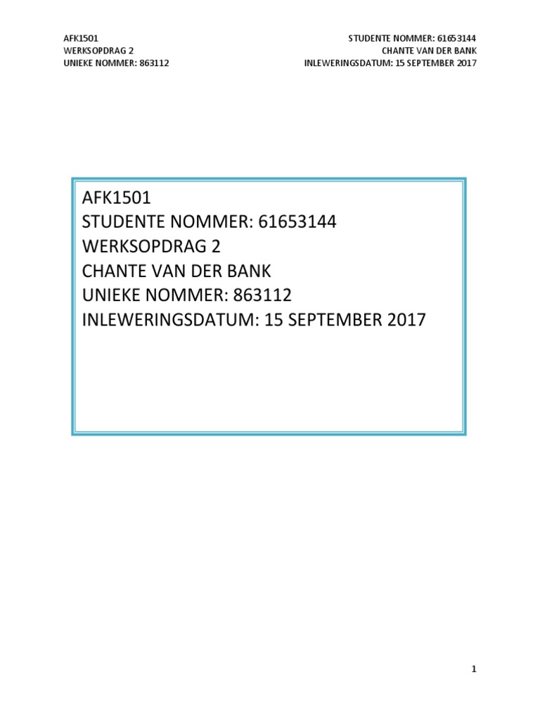 Afk1501 Assignment 2 PDF | PDF