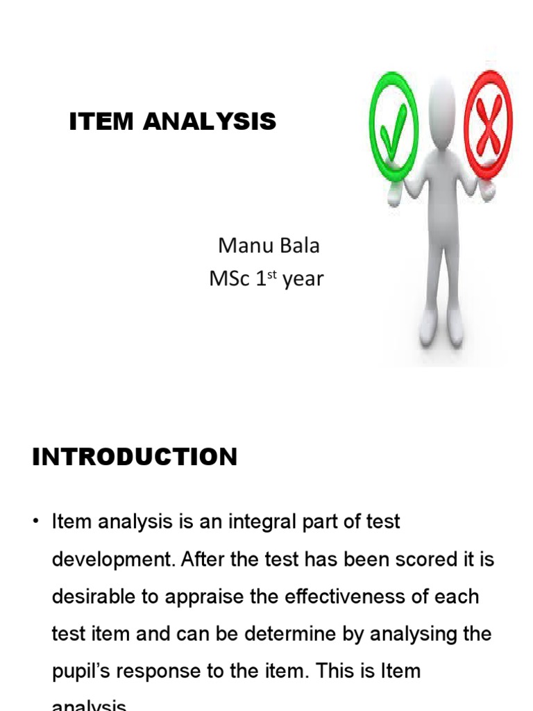 Item Analysis | PDF | Learning | Evaluation Methods