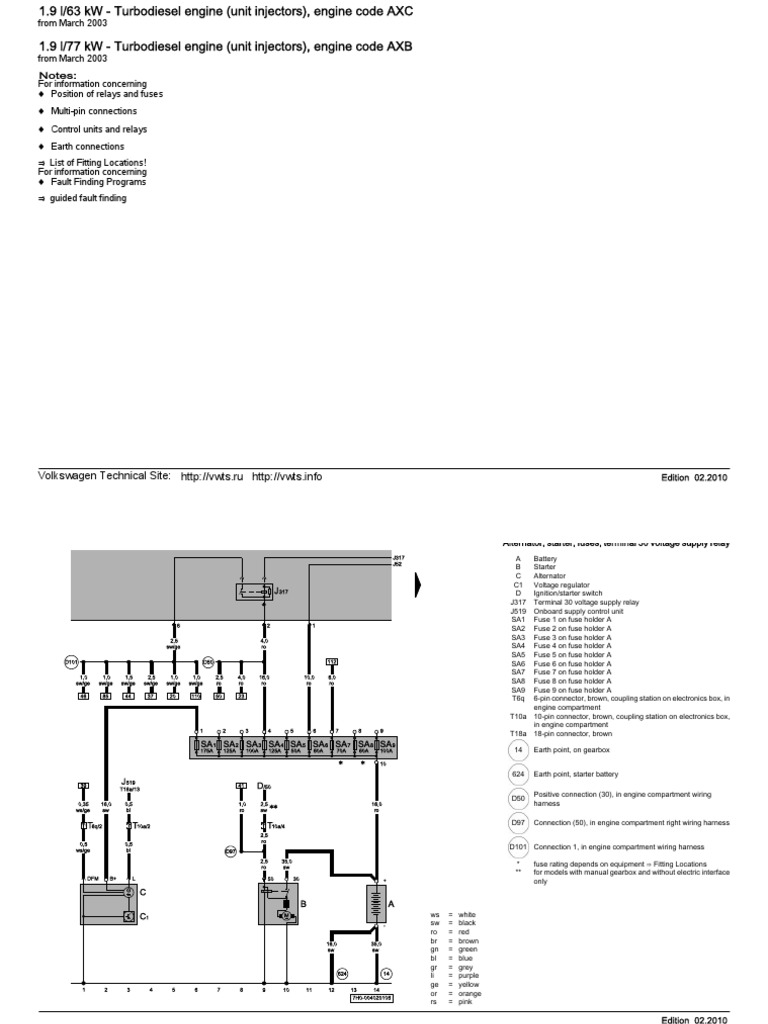 VW t5 2003 Wiring Diagrams Axb PDF | PDF | Fuel Injection | Electrical ...