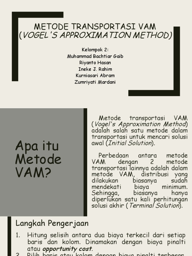 Metode Transportasi Vam | PDF