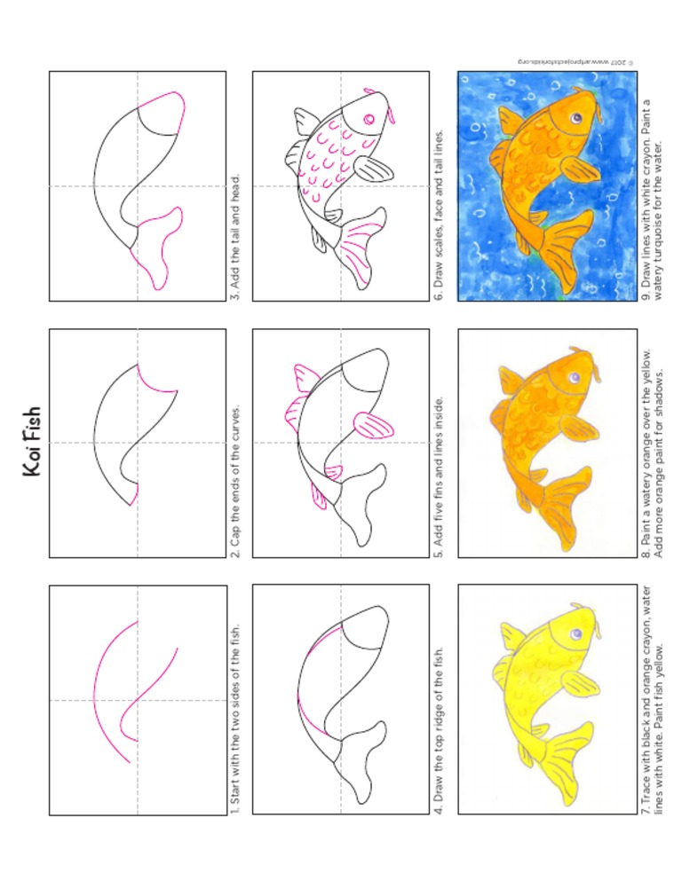 Draw A Koi Fish PDF | PDF | Home & Garden | Art