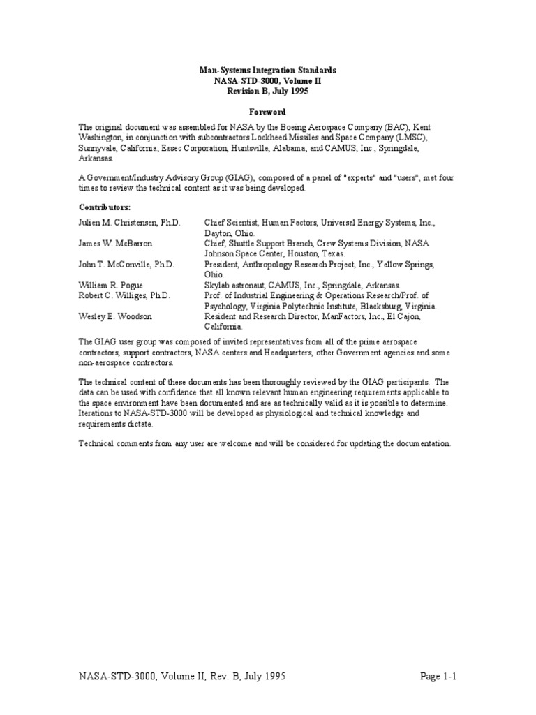 NASA Standard 3000 - Man-Systems Integration Standards Vol 2 ...