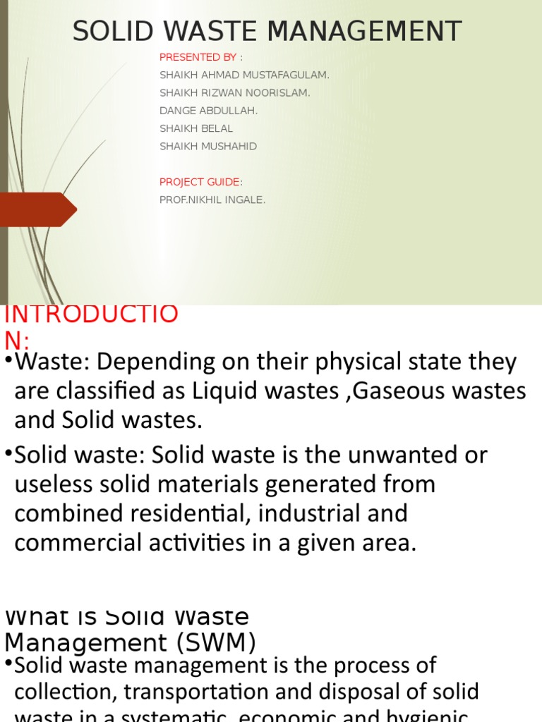 An Overview of Solid Waste Management Methods and Implementation ...