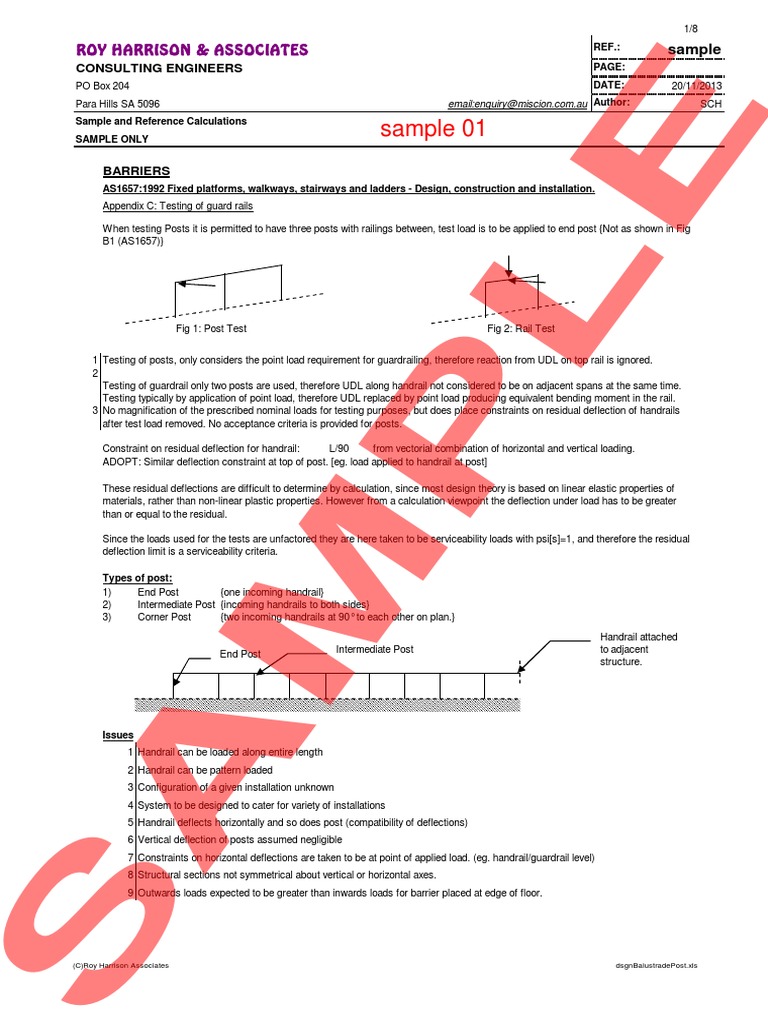 Sample Calculations To Australian Standard AS1170 For Design Loads For ...