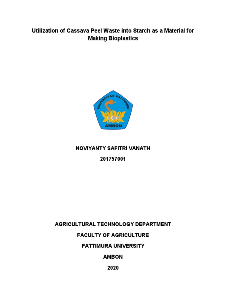 Utilization of Cassava Peel Waste into Starch as a Material for Making ...