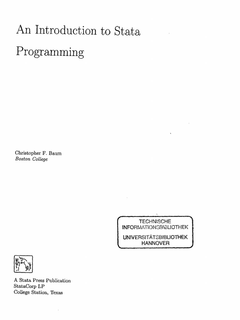 Baum Intro To Stata Programming Contents | PDF | Subroutine | Resampling (Statistics)
