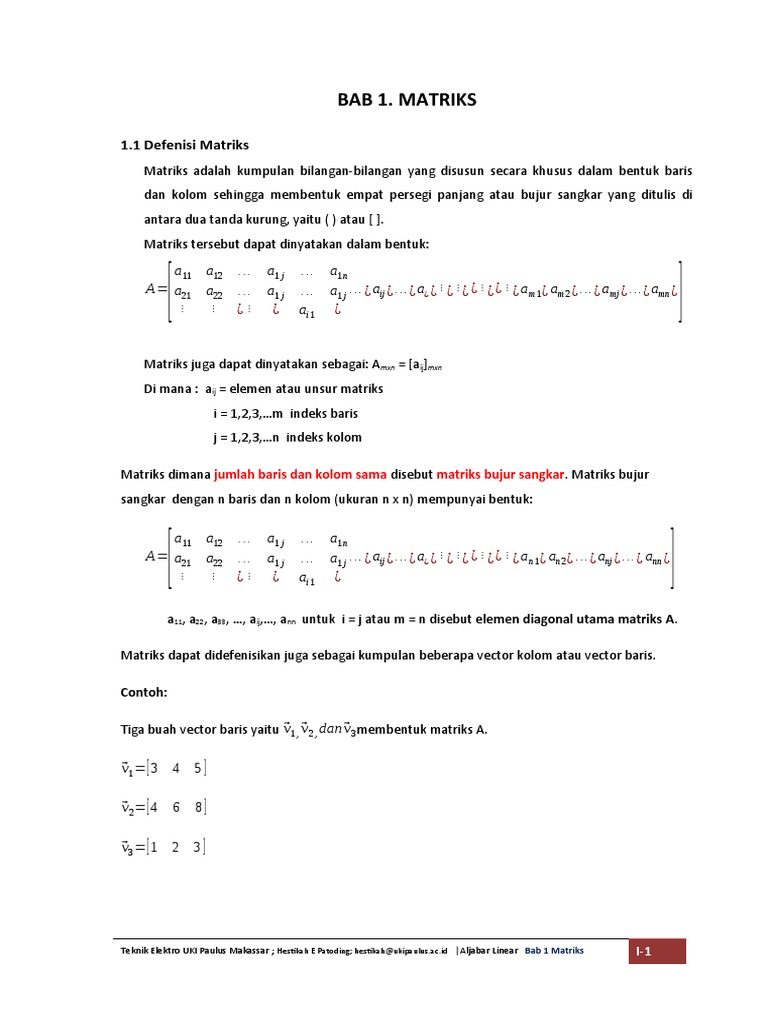 Bab 1. Matriks-Hz-20 | PDF