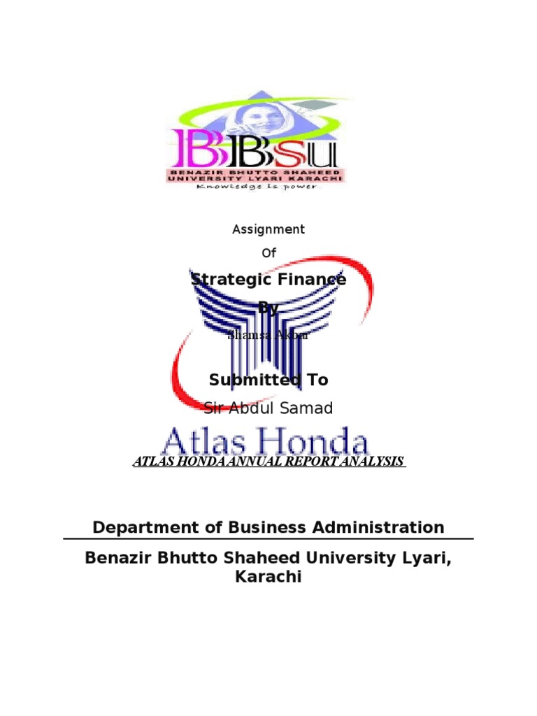 Summary of Four Financial Statements of Atlas Honda | PDF | Balance ...