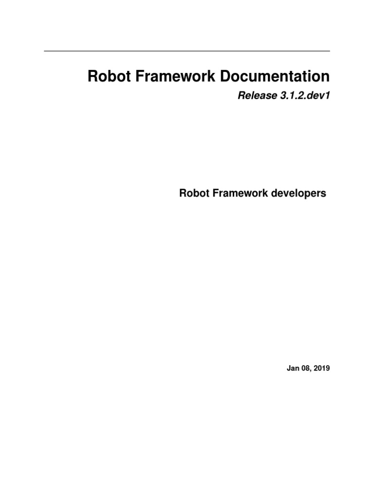 Robot Framework PDF | PDF | Parameter (Computer Programming) | Command ...