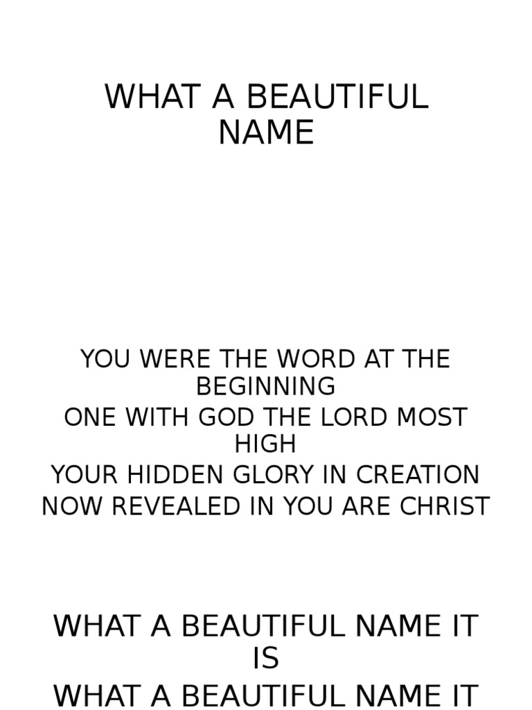 What a Beautiful Name Lyrics | PDF