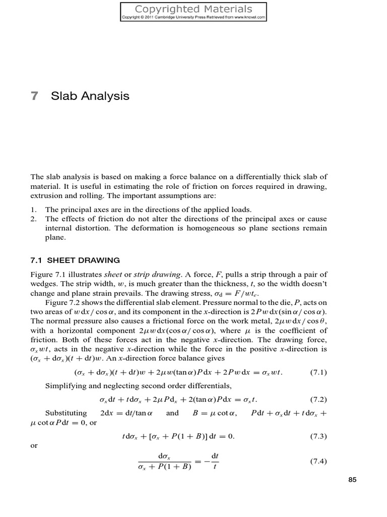 7 Slab Analysis Pdf Pdf Stress Mechanics Strength Of Materials