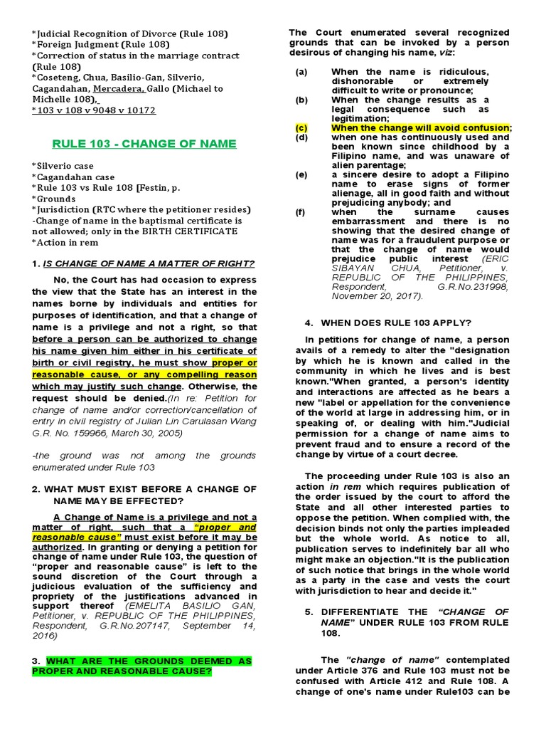 Special Proceedings Rule 103 108 | PDF | Marriage | Virtue