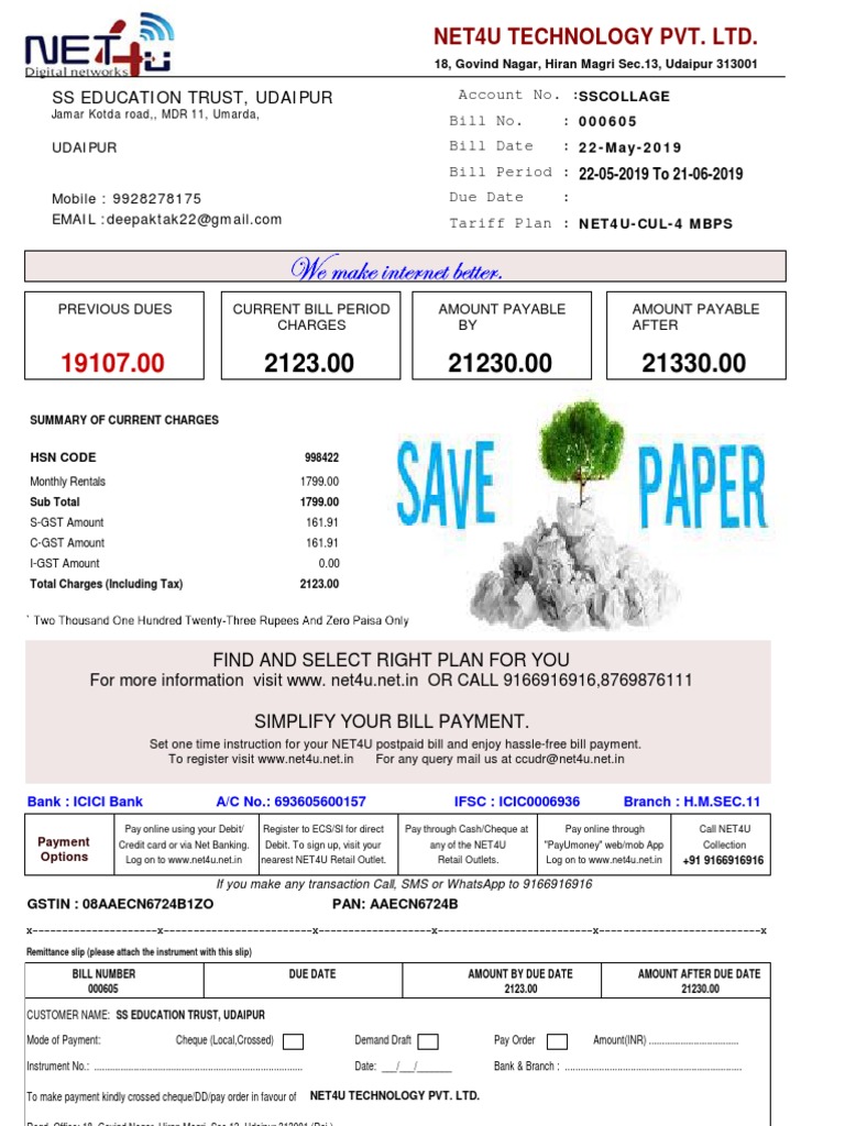 Net4u Technology PVT LTD 724777780 PDF | PDF | Payments | Cheque