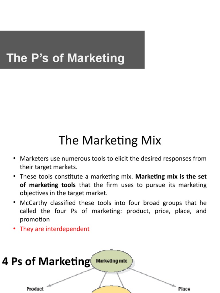 Marketing Mix - 4Ps | PDF | Marketing | Market (Economics)