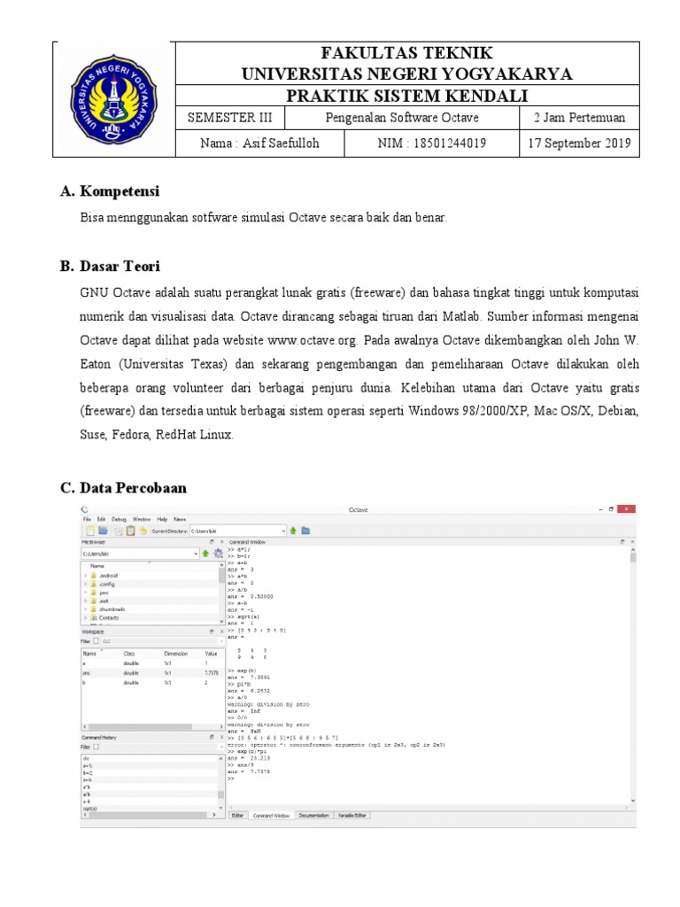 Pengenalan Software GNU Octave | PDF