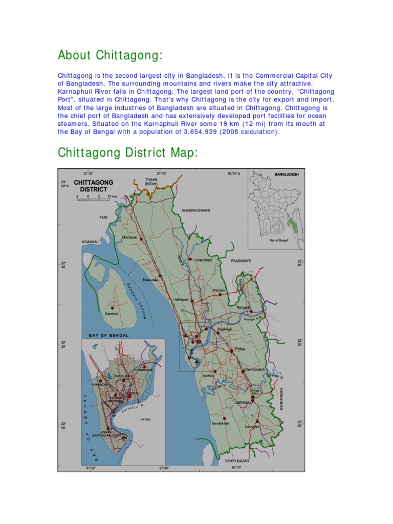 Chittagong District Map, Bangladesh. | PDF | Bangladesh | Violence