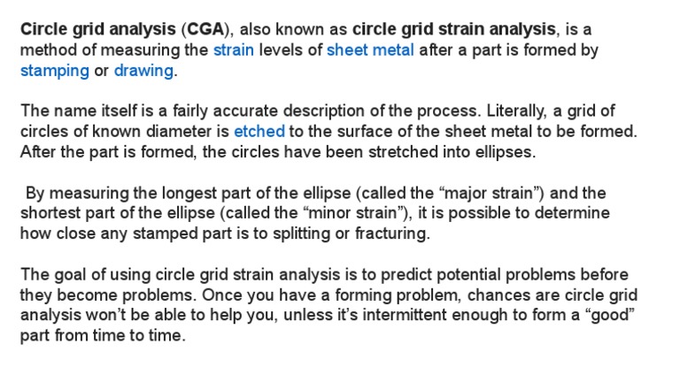 Circle Grid Strain Analysis in Metalforming | PDF | Teaching Methods ...