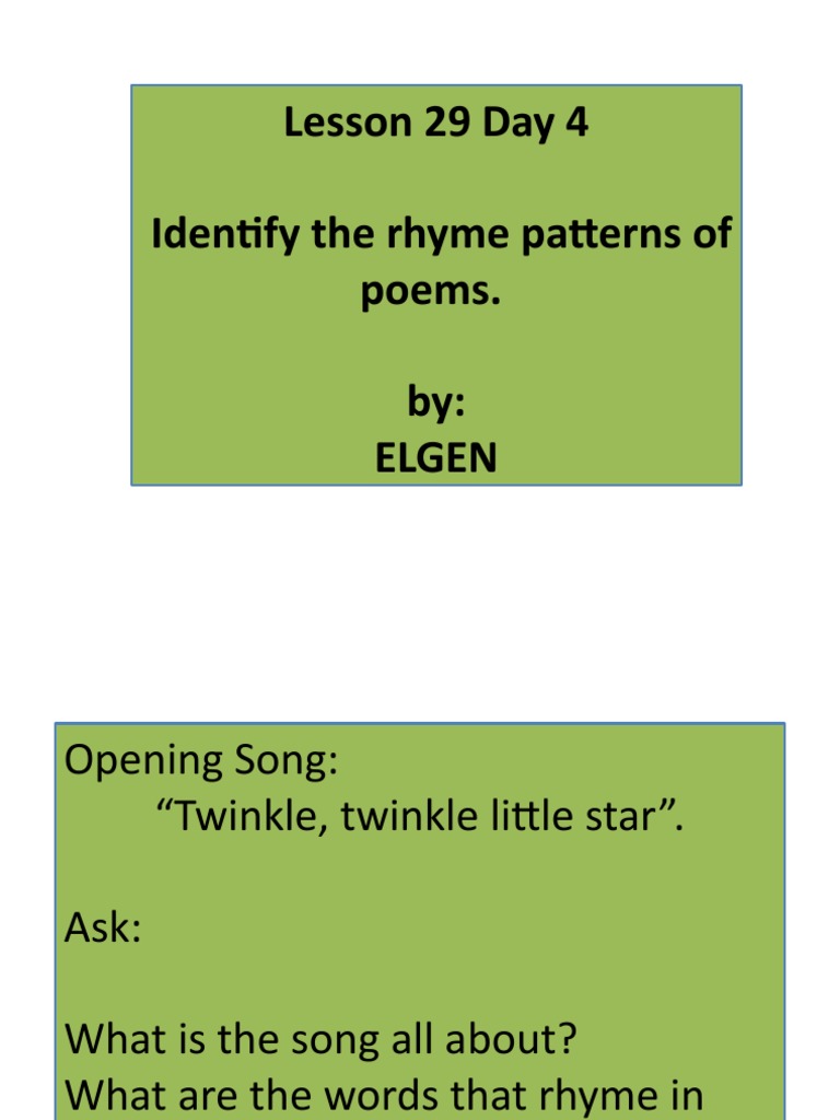 Rhyme Pattern | PDF | Rhyme | Poetry