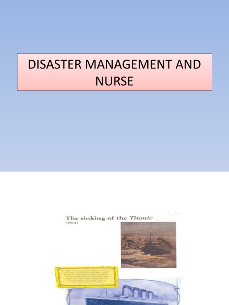 Disaster Management and Nurse | PDF | Emergency Management | Sanitation