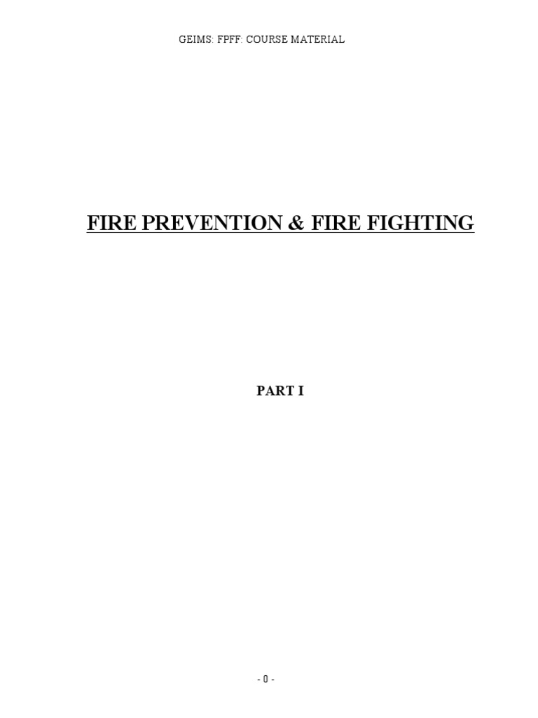 FIRE PREVENTION & FIRE FIGHTING Part 1 | PDF | Fires | Combustion