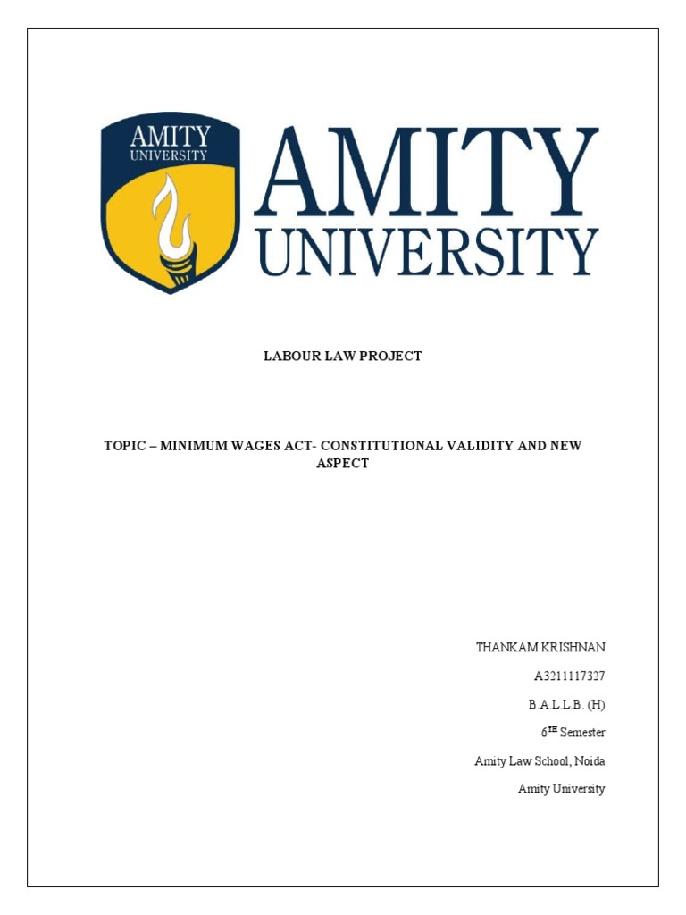 Minimum Wages Act Project | PDF | Minimum Wage | Employment