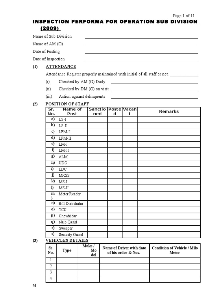 Inspection Proforma of FESCO Sargodha | PDF | Transformer | Electrical Engineering