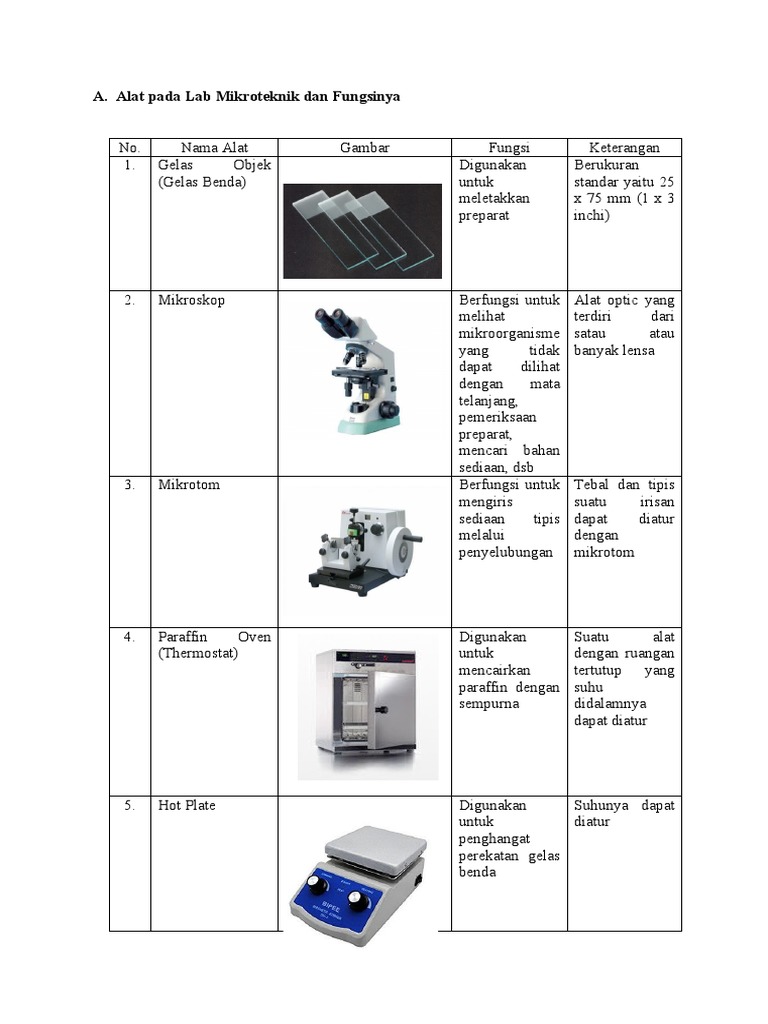 Alat dan Fungsi dalam Mikroteknik | PDF