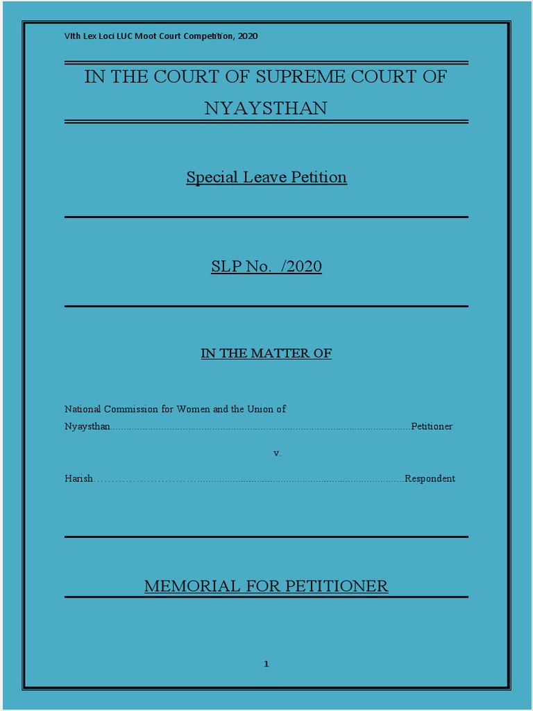 Lex Loci 2020 Moot Court Memorial | PDF | Crime & Violence | Crime Thriller