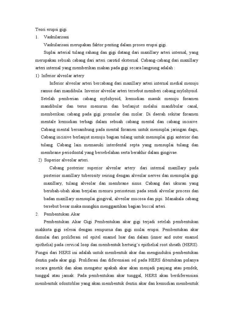 Teori Erupsi Gigi | PDF
