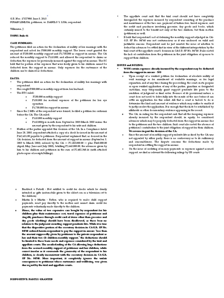 Lim Lua V Lim Download Free Pdf Annulment Social Institutions