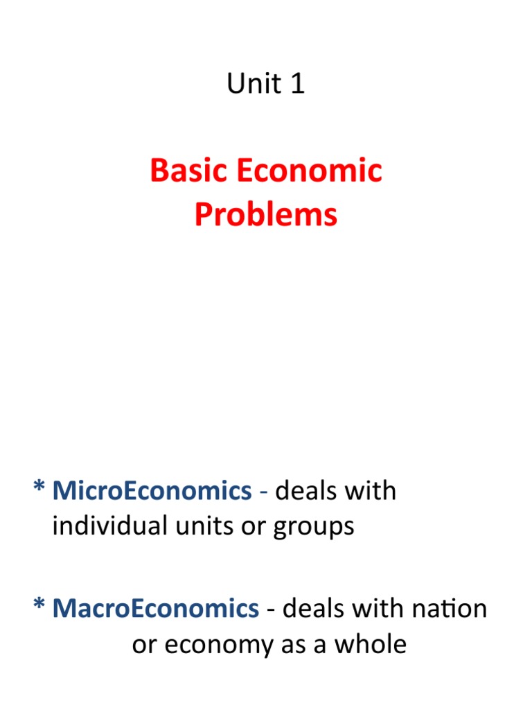Basic Economic Problems in 40 Characters | PDF | Economics | Business ...