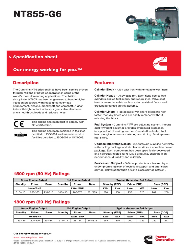 NT855 G6 PDF | PDF | Cylinder (Engine) | Engines