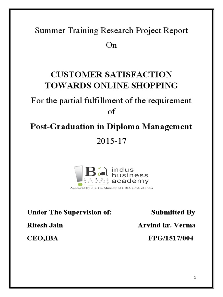 Online Shopping Report by Arvind Verma | Download Free PDF | Online ...